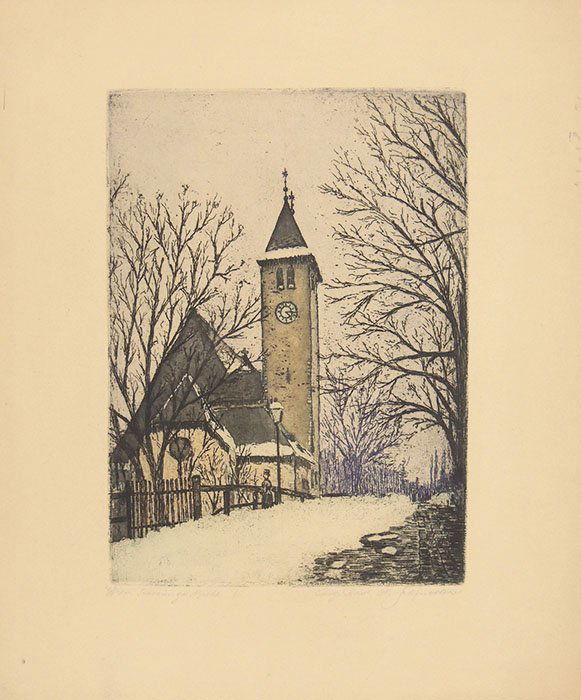 H. Schindler, etching, signed