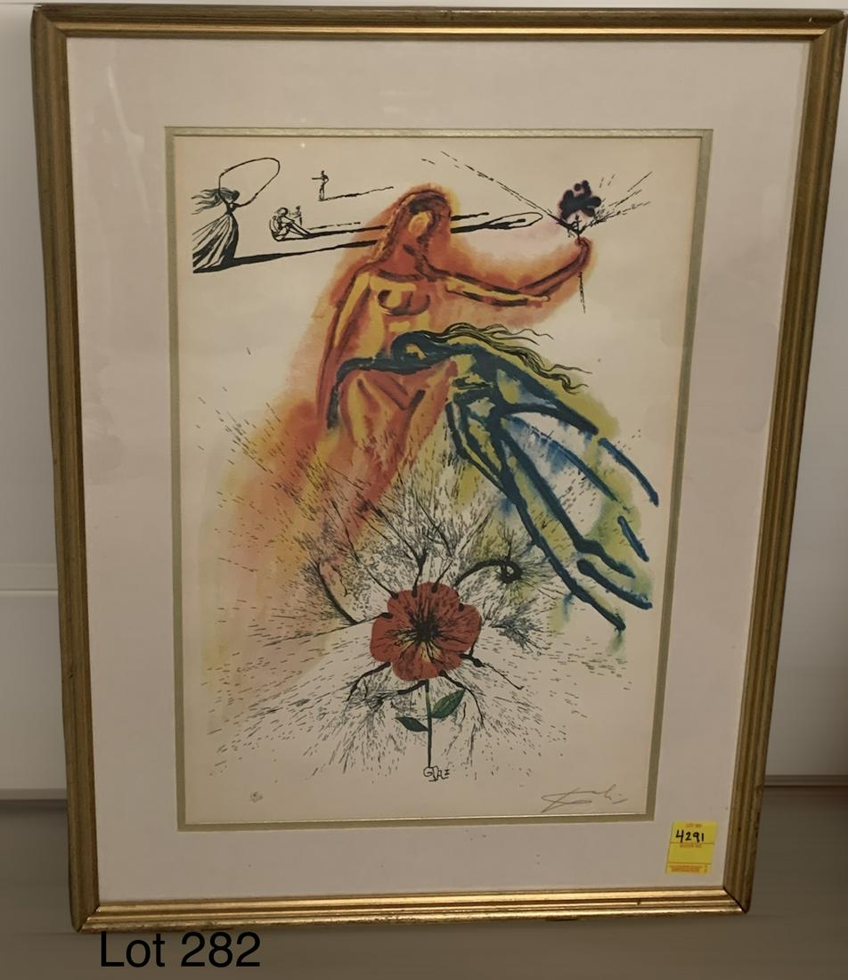 Signed Salvador Dali "Alice in Wonderland" Lithograph (#0282) on Mar 26 ...