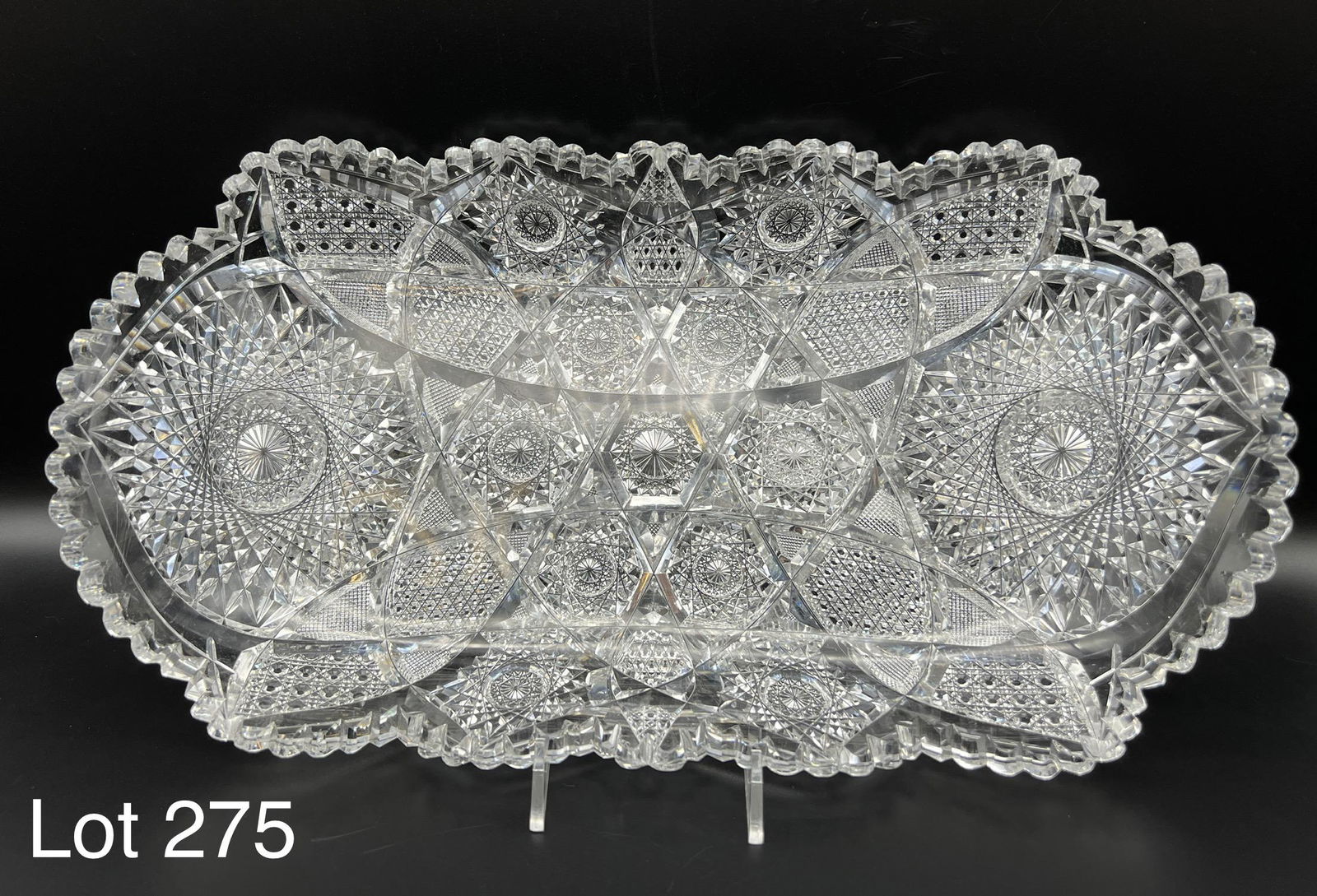 American Brilliant Cut Glass Bread Tray