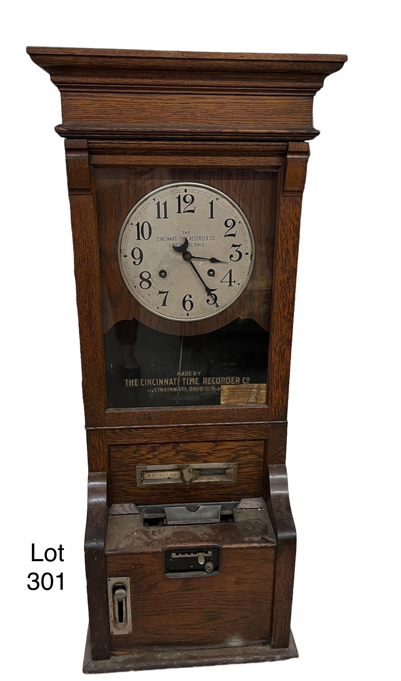 Antique Cincinnati Time Recorder Clock