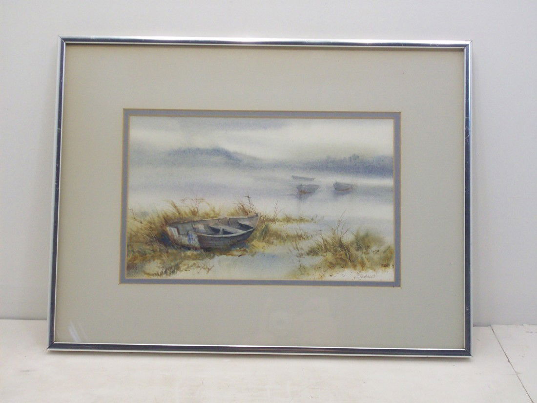 Carol Sebold Watercolor rowboats