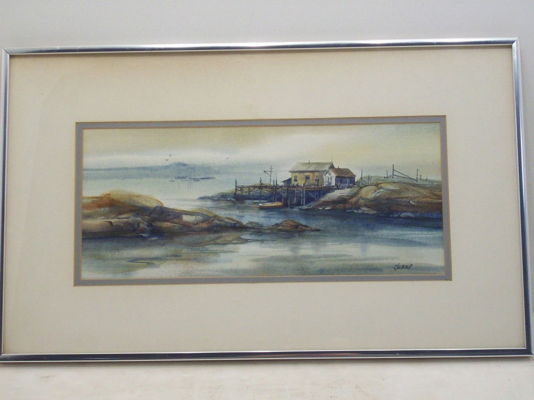 Carol Sebold Watercolor Sailboat Dock