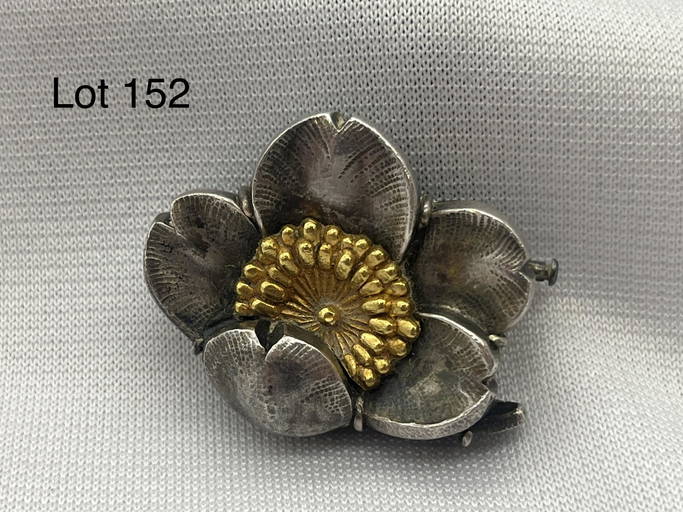 Antique Japanese Cherry Blossom Menuki Pin