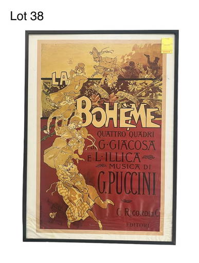 Vintage Opera Poster For Giovanni Puccini's La Boheme