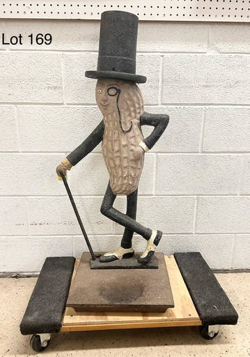Antique Cast Iron Mr. Peanut Statue