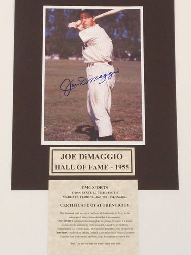 Joe DiMaggio Autograph Color Photo - Apr 25, 2012 | Embassy Auctions ...