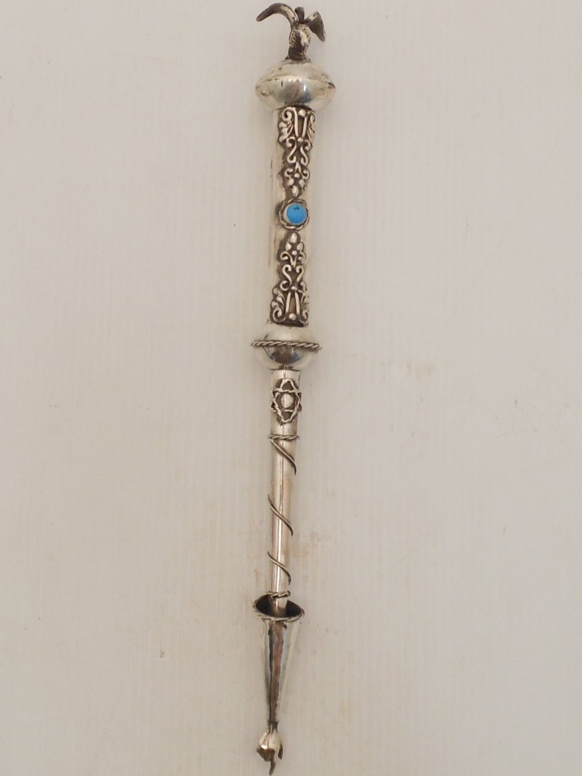 Antique Silver Jewish 'Yad' Torah Pointer Eagle