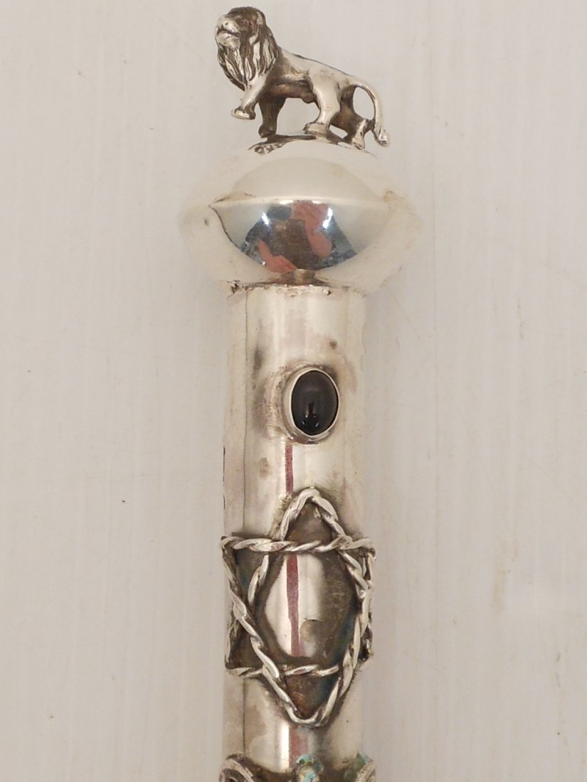 Antique Silver Jewish 'Yad' Torah Pointer Lion