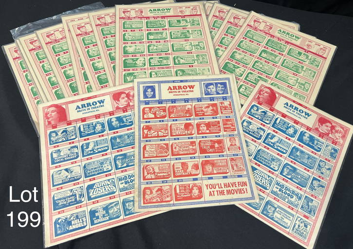 Collection Of Vintage Film Schedule Flyers From Arrow Drive In From The ...