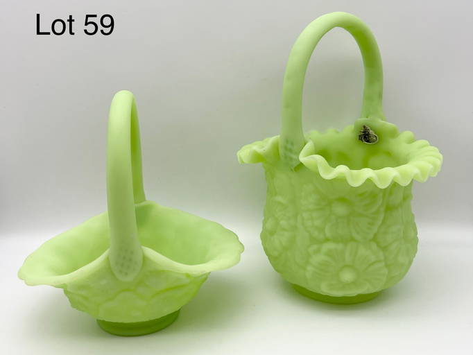 Fenton Uranium Satin Glass Duo