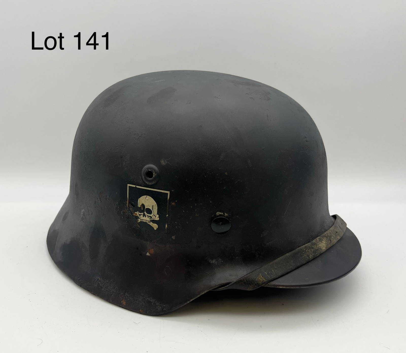 Wwii Nazi Germany Third Ss Panzer Division "totenkopf" Stahlhelm Auction