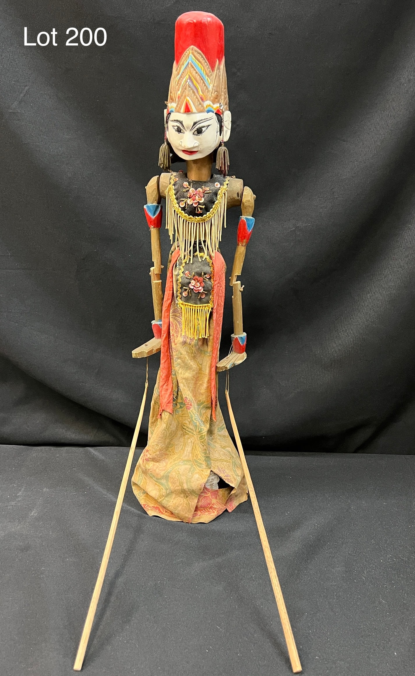 Vintage Handmade Indonesian Rod Puppet