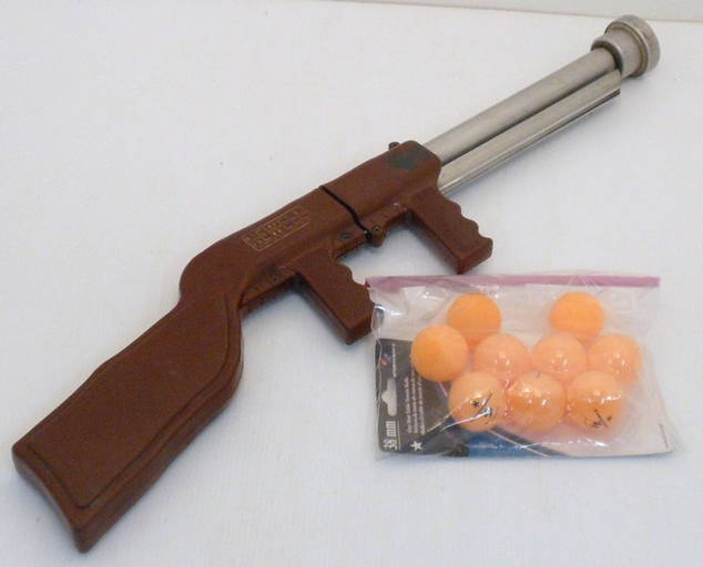 Vintage Newell Airfire Sub Machine Toy Ping Pong Gun
