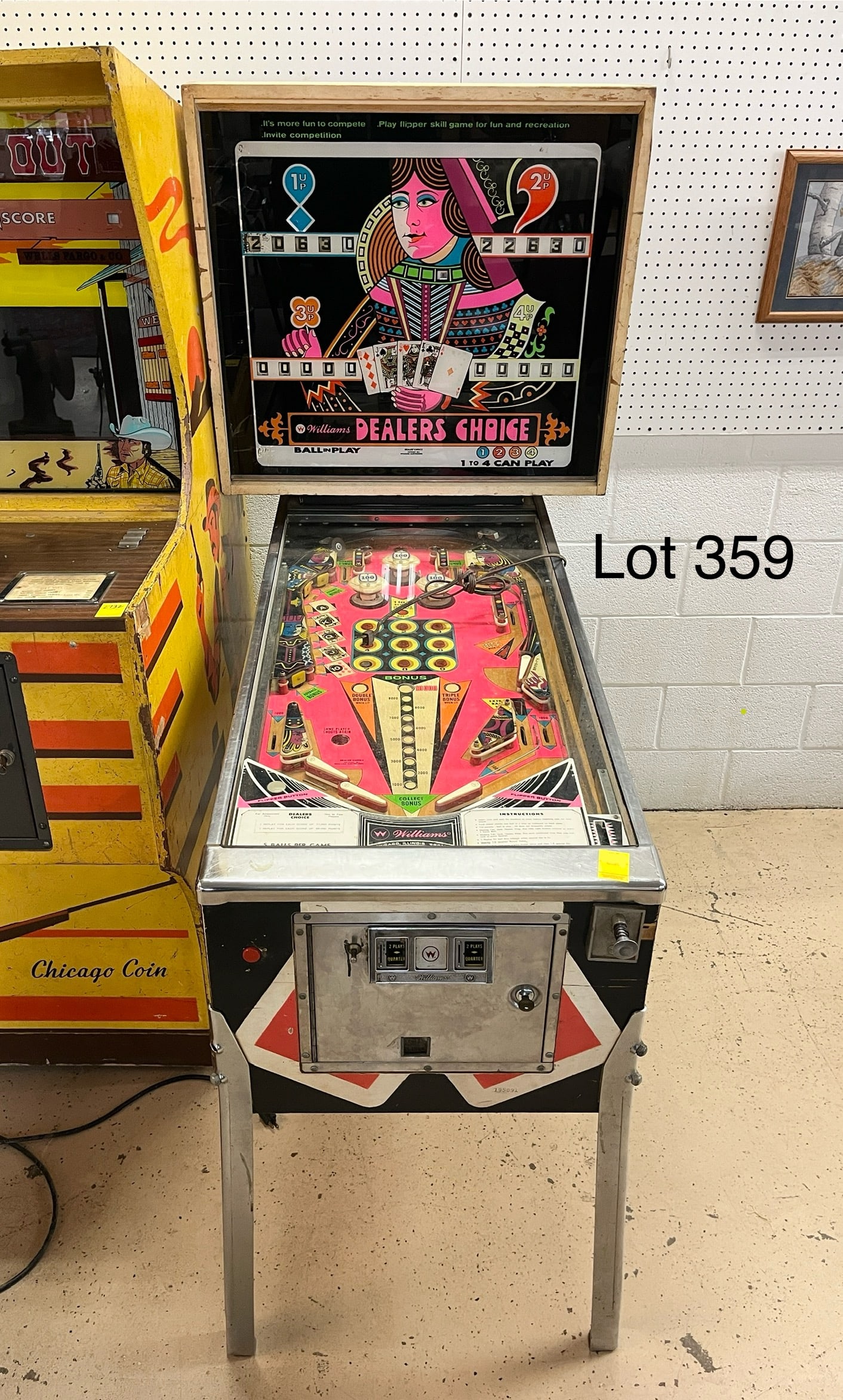 1973 Williams Dealers Choice Pinball Machine