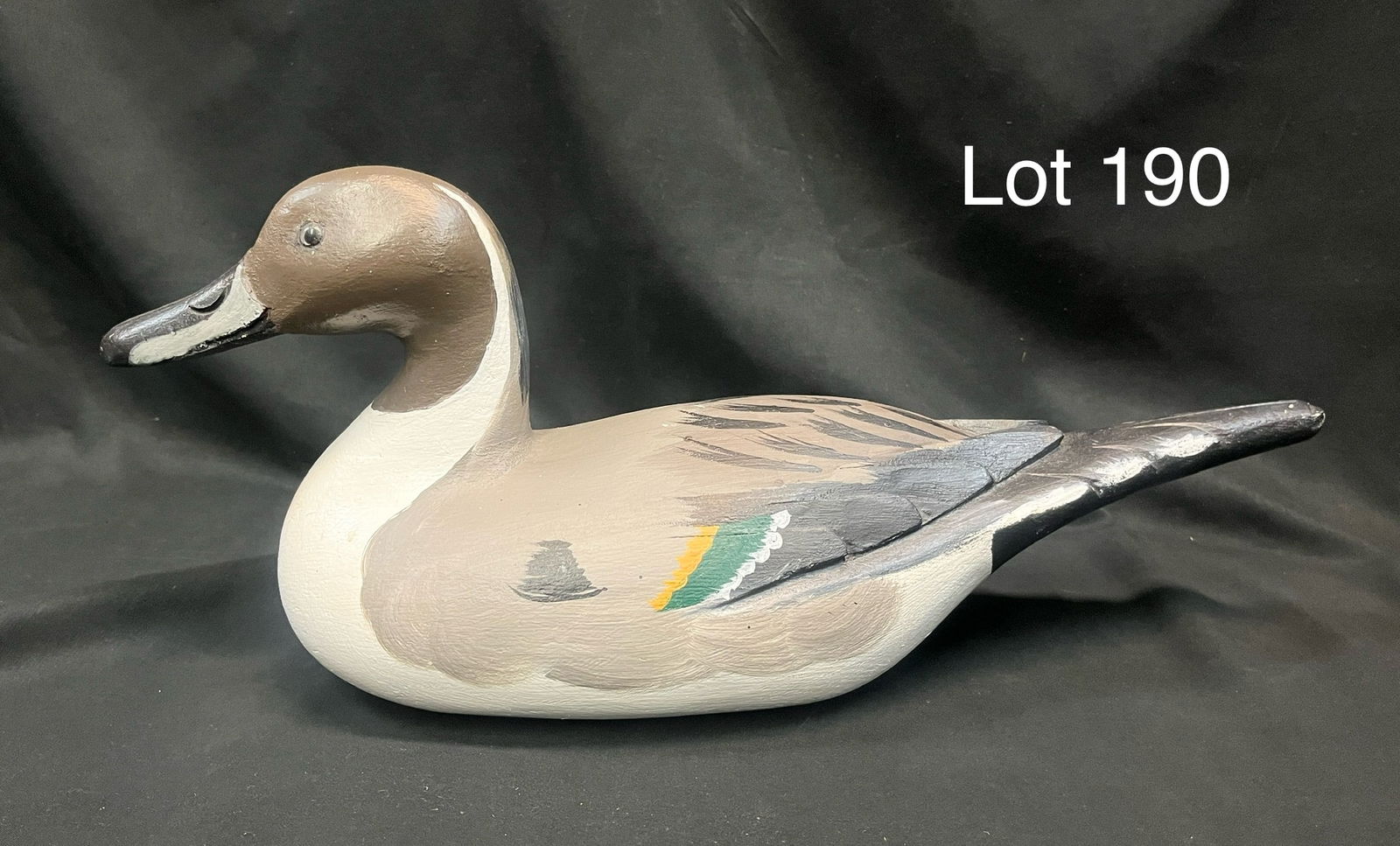 A Hand Painted Northern Pintail Drake Decoy In Carved Wood By Ed ...