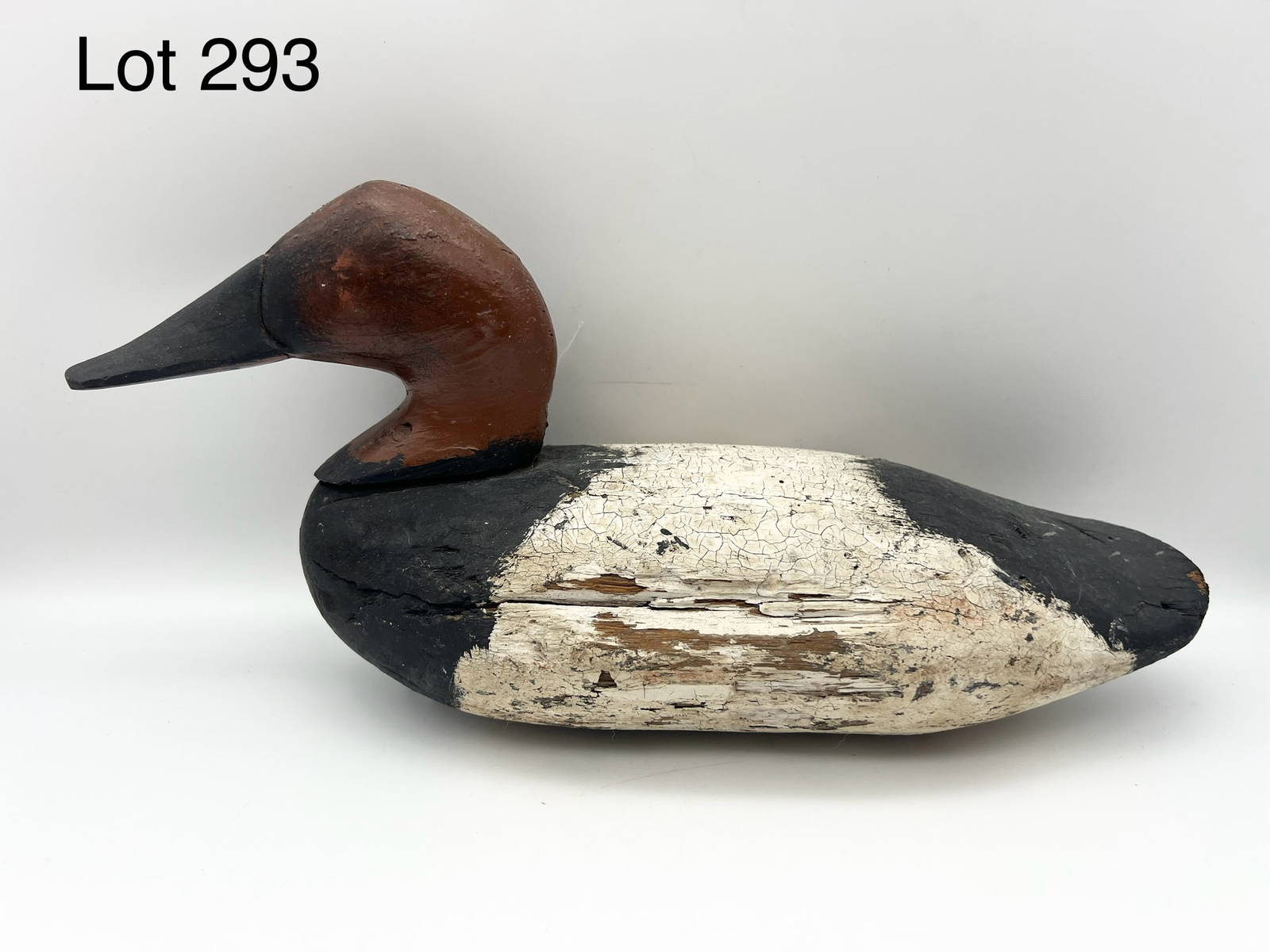 Early Canvasback Drake Decoy Auction