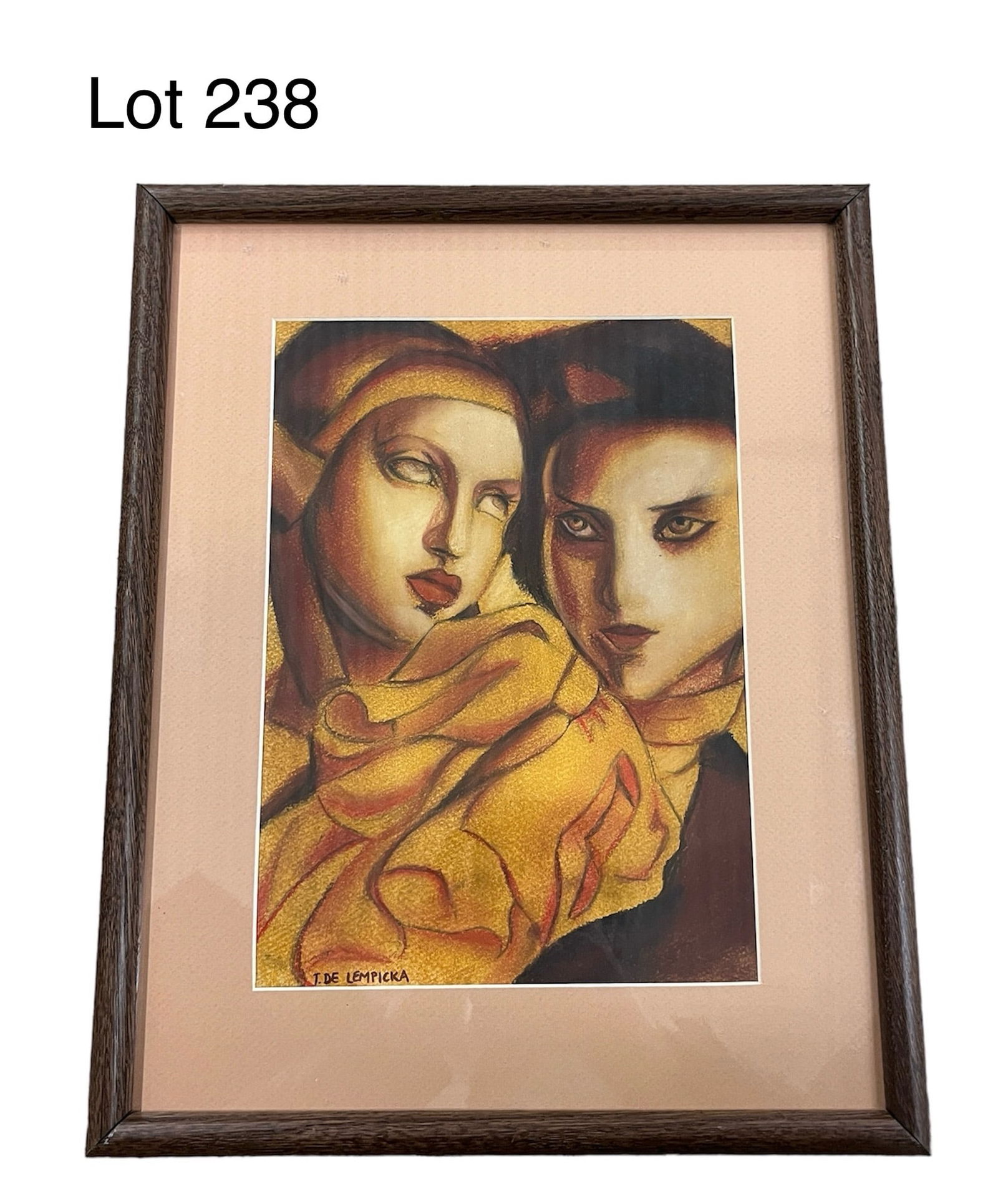 Original "young Ladies" Pastel By Tamara De Lempicka (1898-1980) Auction