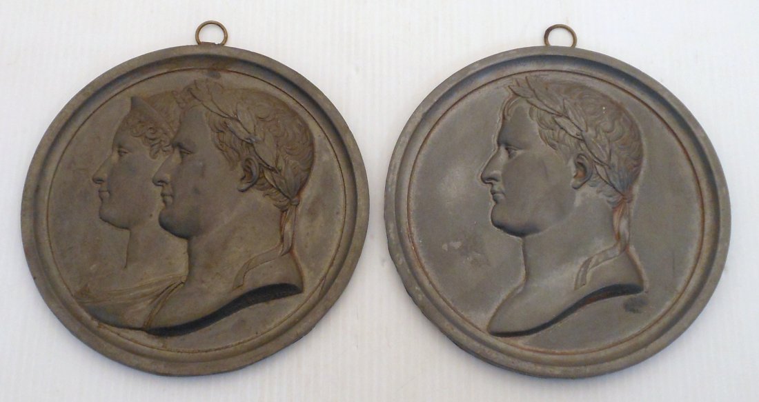 JB Andrieu Fecit Lead Gilt Plaques Napoleon & Josephine