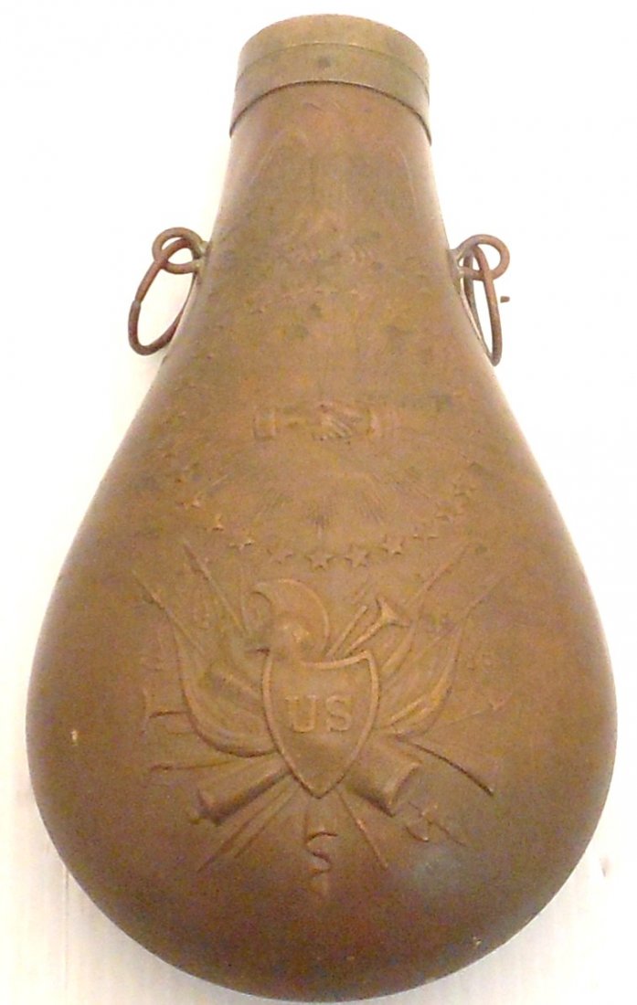 Antique Batty Peace Powder Flask