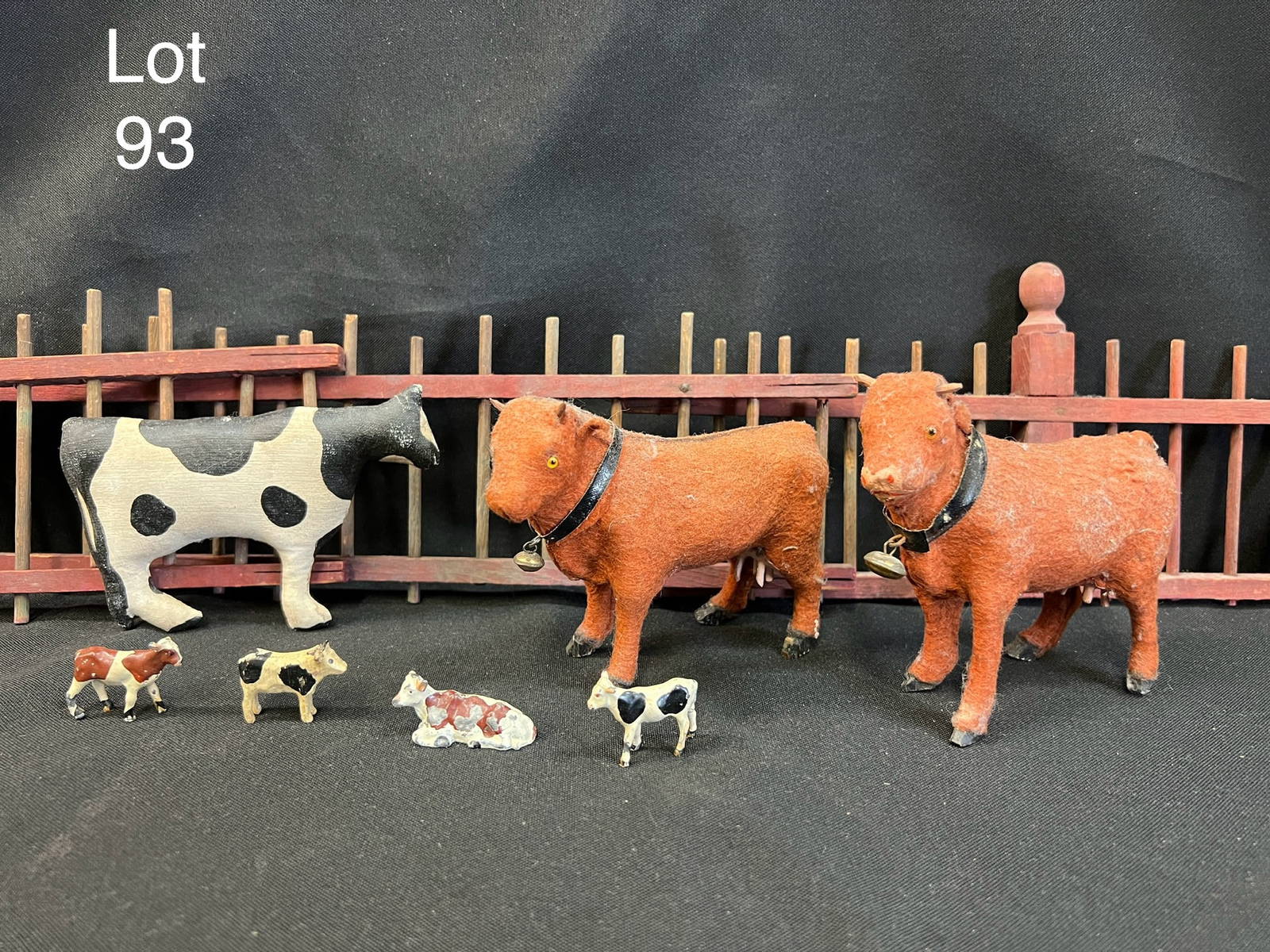 Variety Of Antique Cow Toys And Playset Fencing Auction