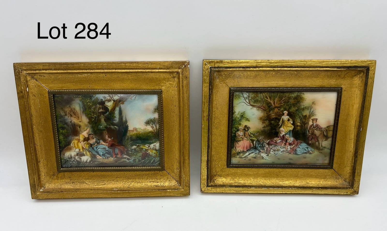 Pair Of Antique Oil Paintings On Ivory After Jacques Lebrun Auction