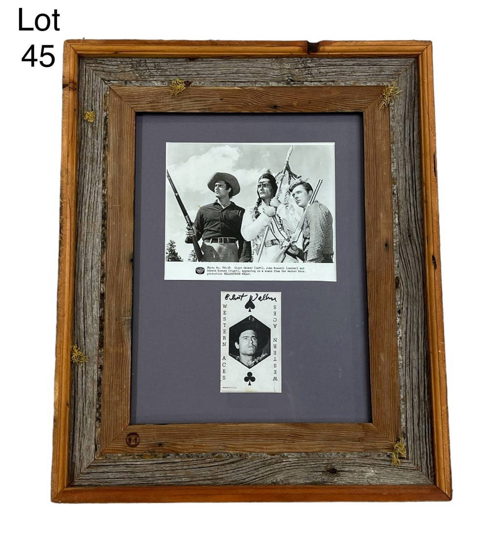Framed Clint Walker Autograph And Lobby Card With Coa Auction