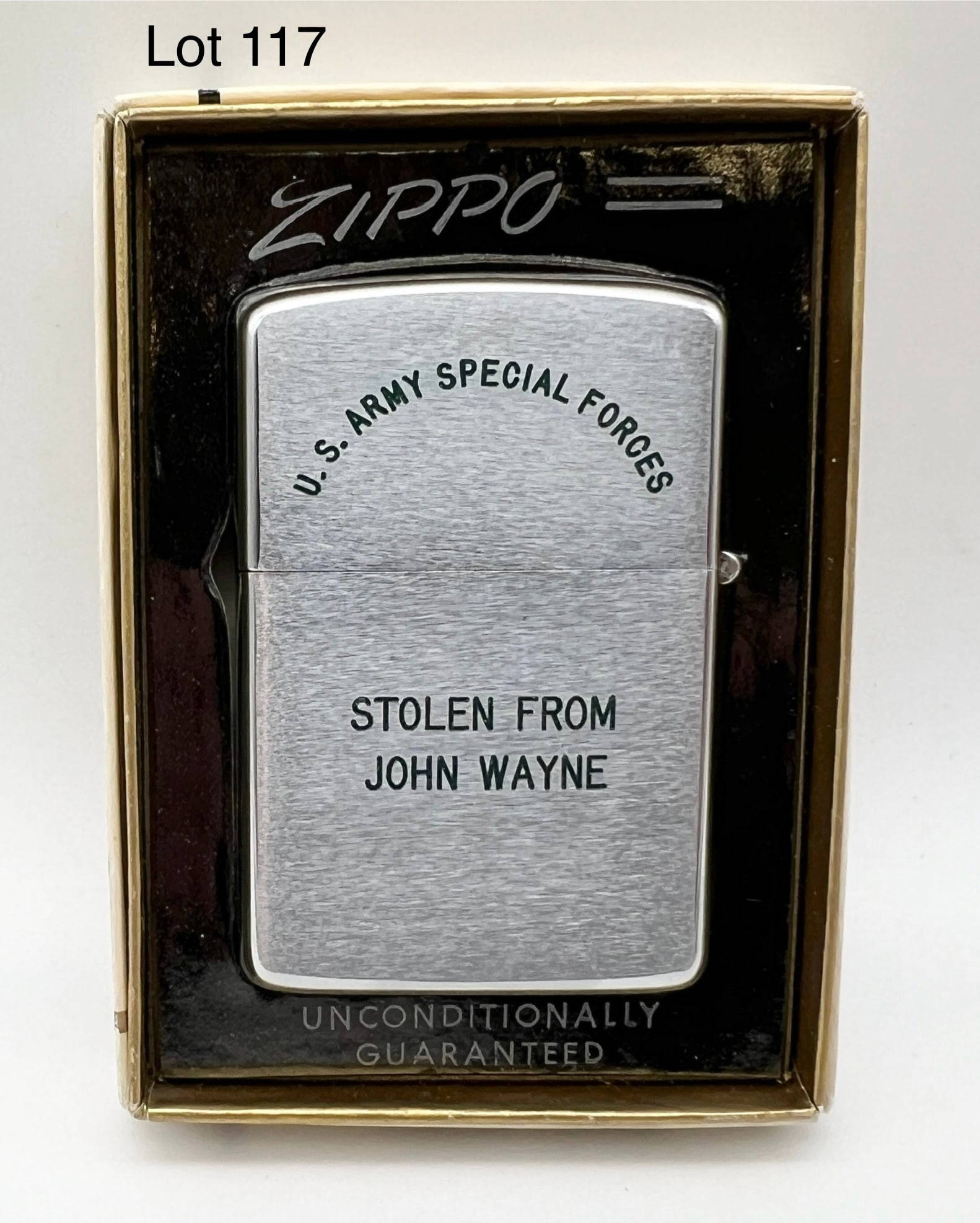 Rare 1967 John Wayne "the Green Berets" Zippo Lighter Auction