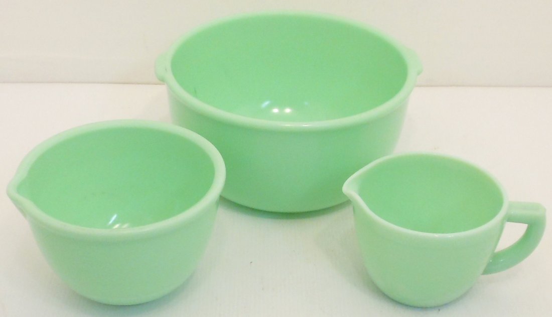 Lot Of Jadeite Kitchen Ware Bowls And Cup