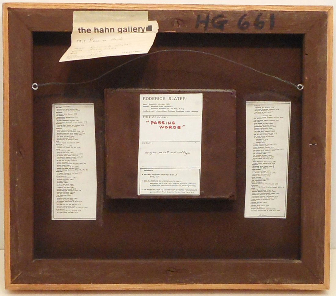 Framed Collage Roderick Slater "Passing Words" - Jan 09, 2013 | Embassy ...