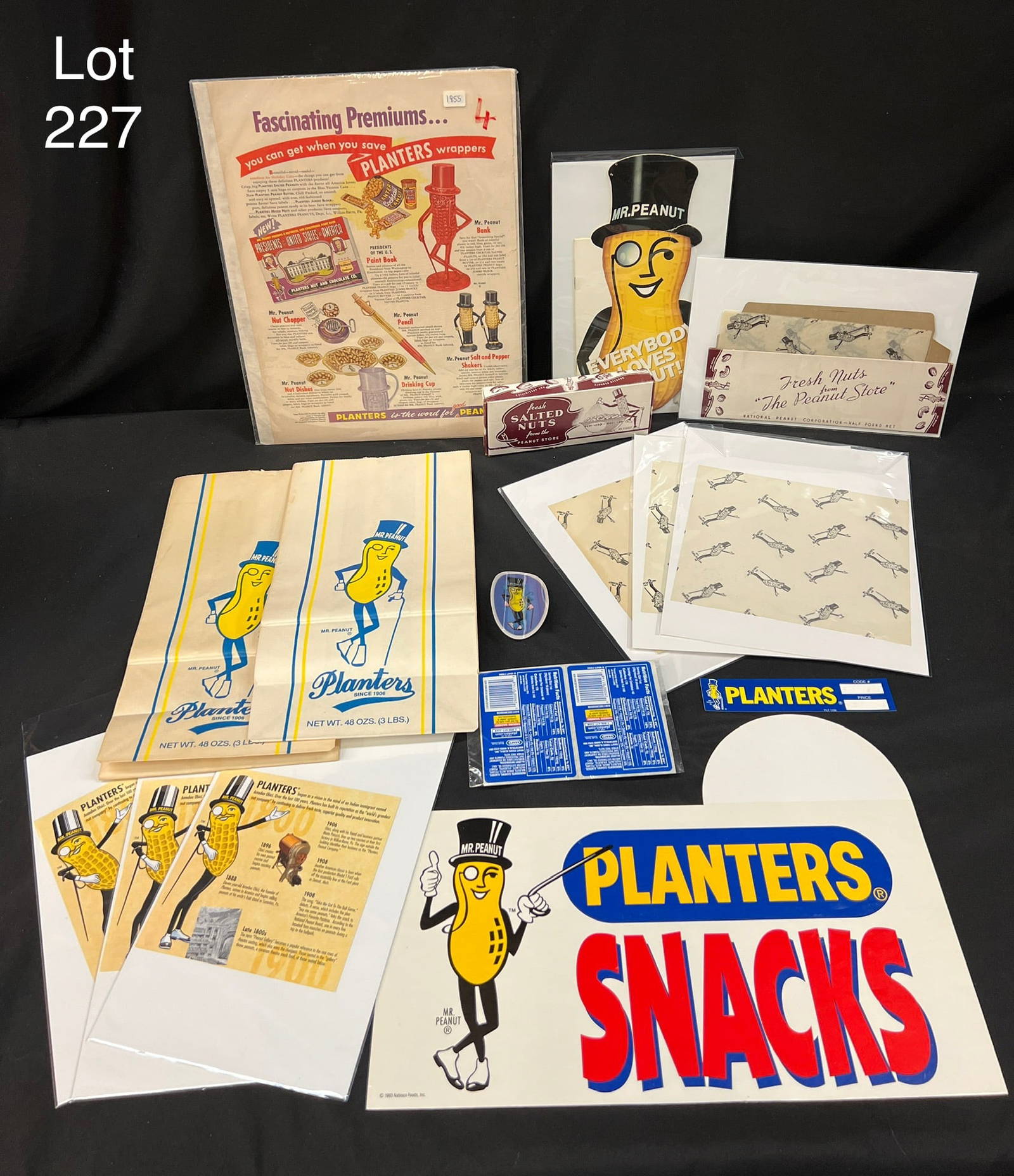 Lot Of Vintage Planters Mr. Peanut Ads, Signs And Packaging Auction