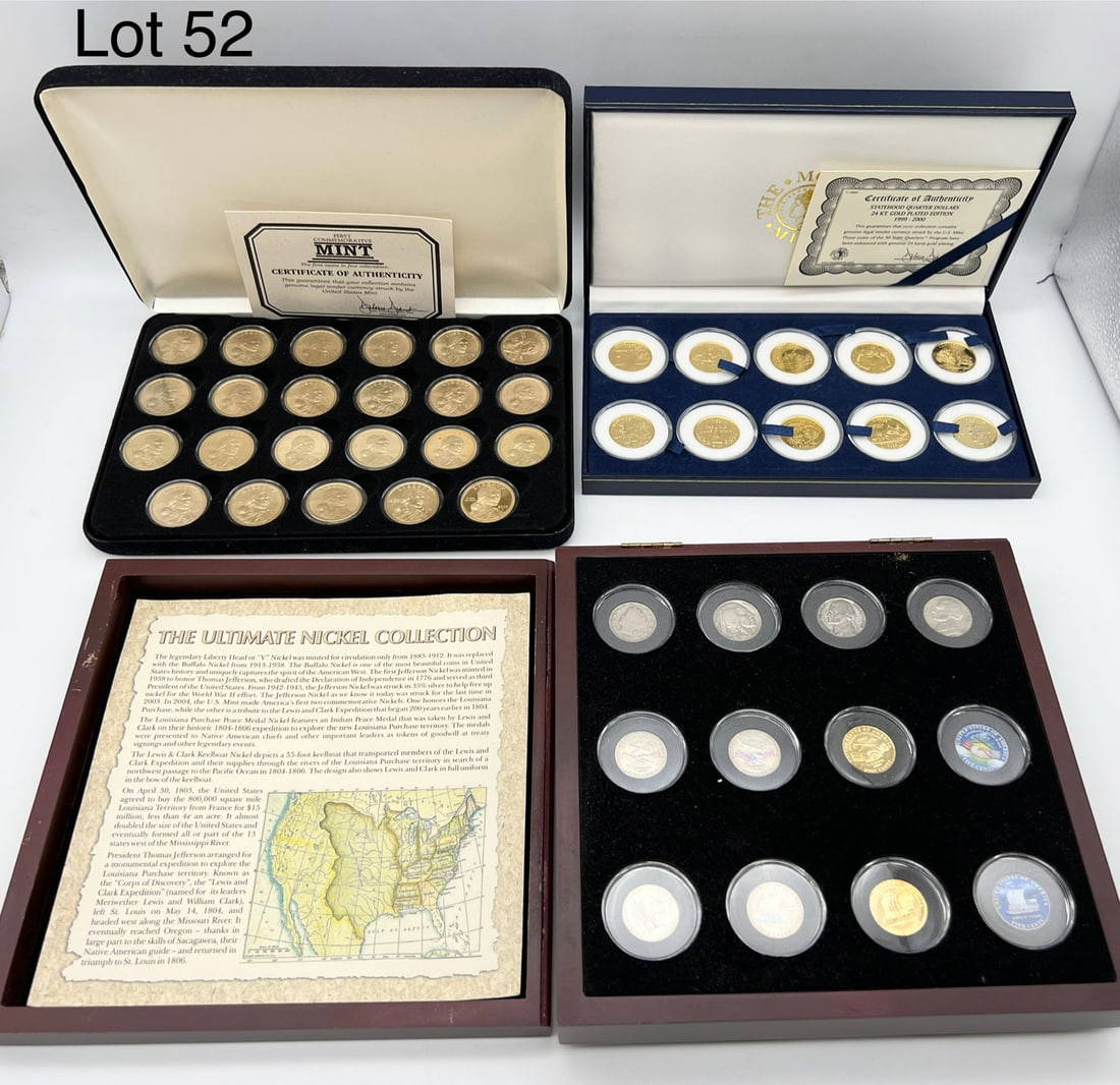 Mixed Lot Of Boxed Coin Collections Auction