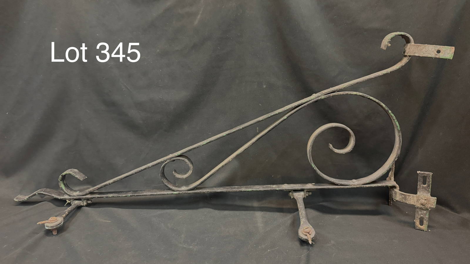Antique Wrought Iron Hanging Sign Bracket Auction