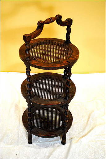 Oak, Caned Muffin Stand