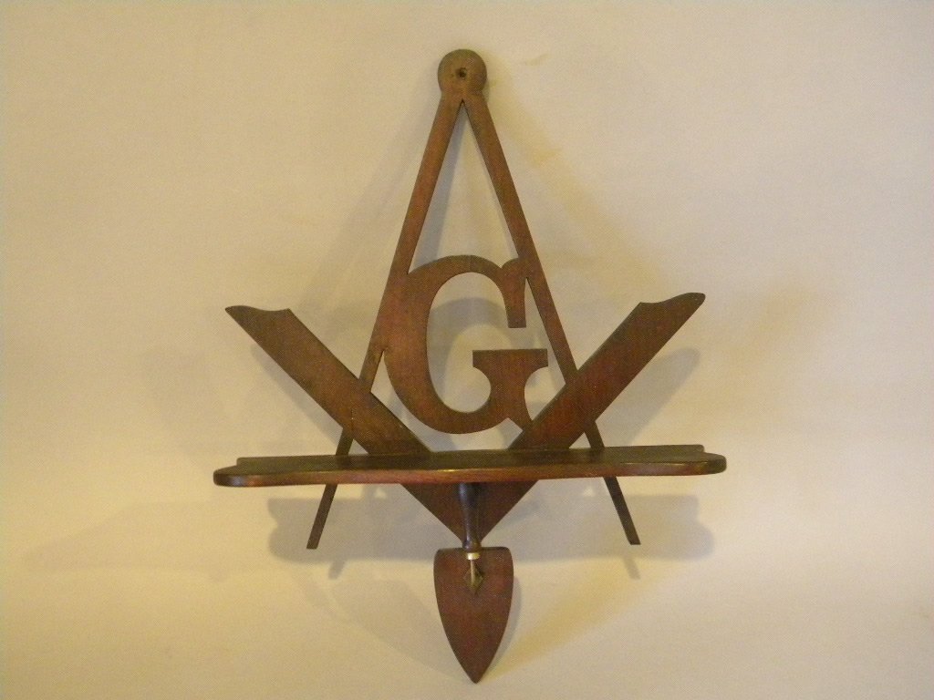 Walnut Masonic Wall Shelf
