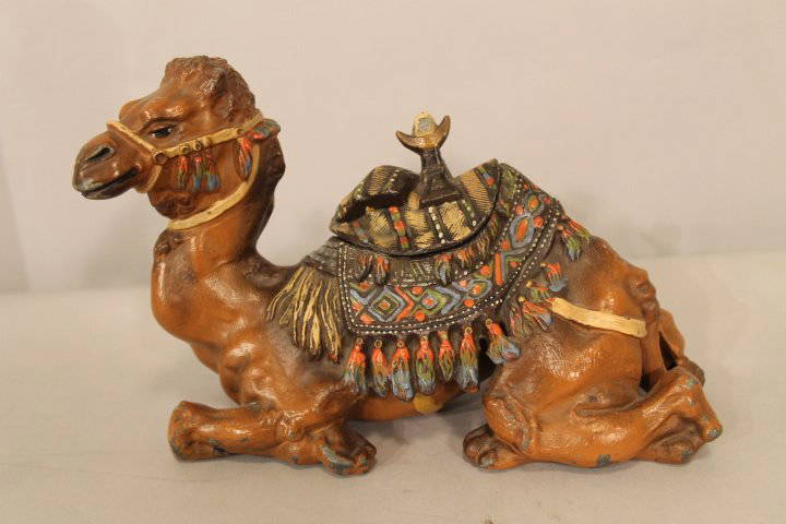 Cold Painted Antique Camel Inkwell