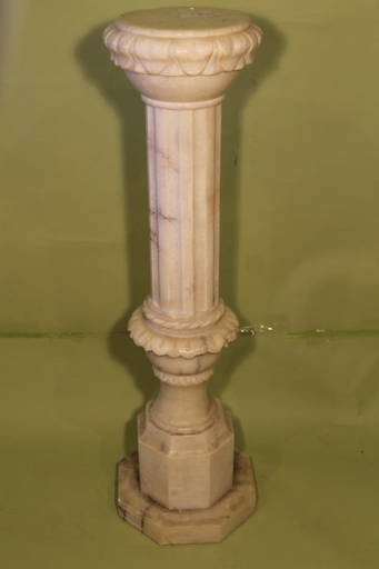 White Alabaster Pedestal Stand