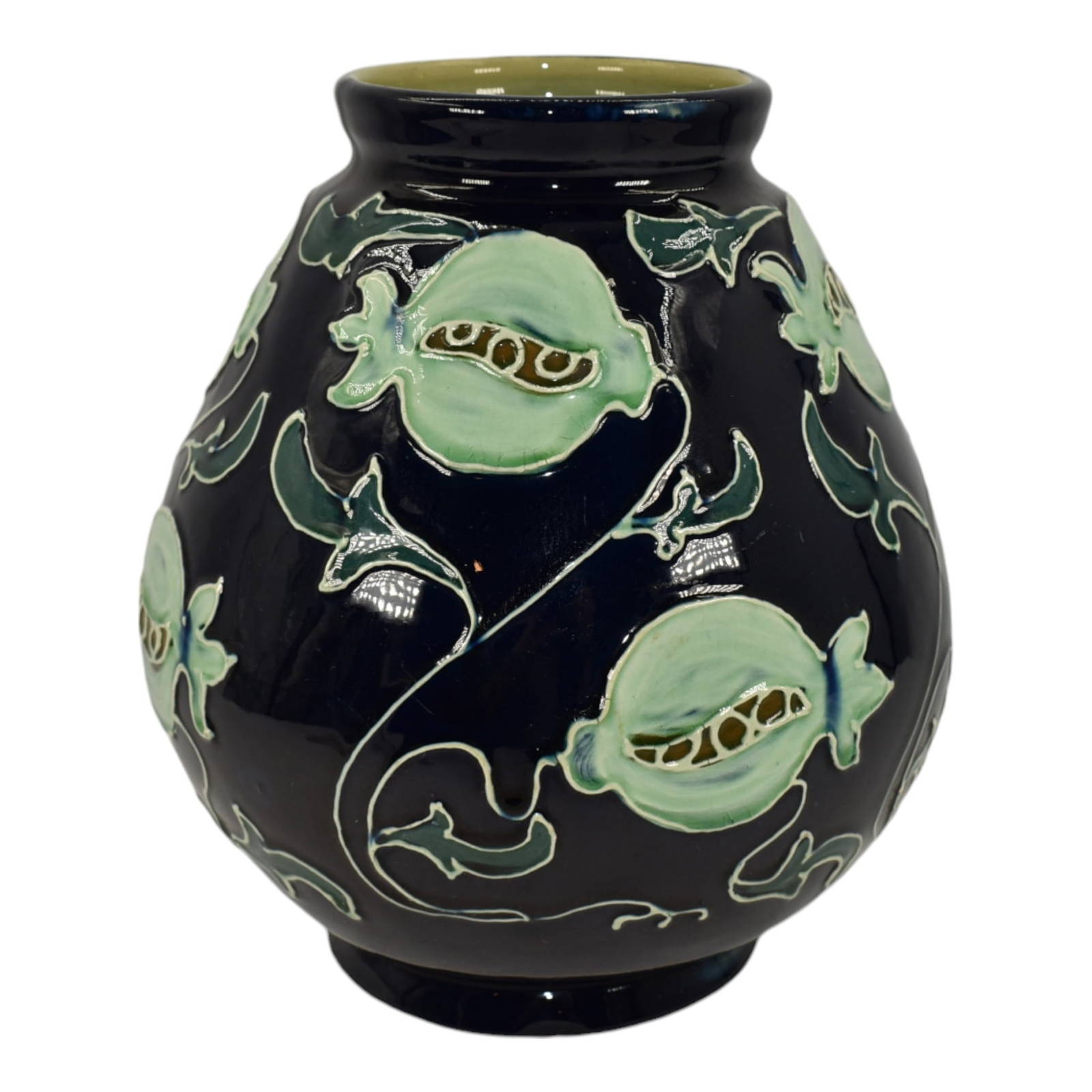 Avon Faience Pottery Frederick H Rhead Hand Painted Squeeze Bag Vase ...