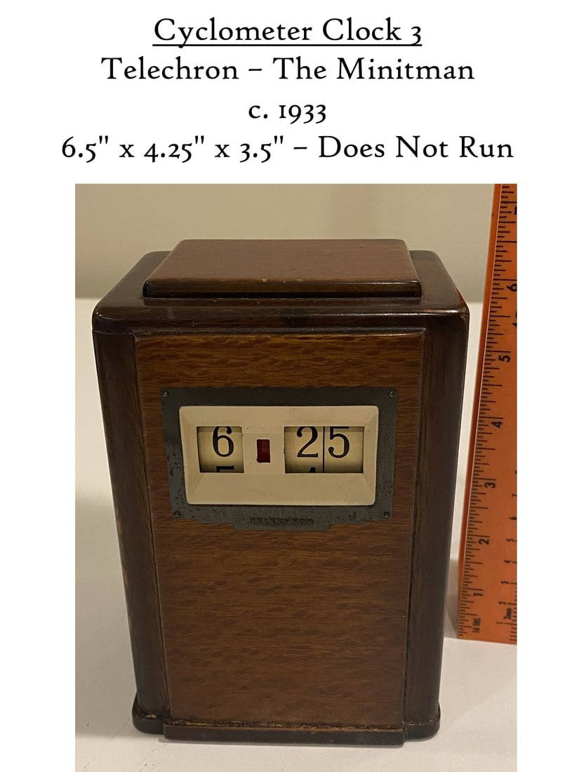 Telechron The Minitman Cyclometer Art Deco Brown Wooden Case Clock C ...