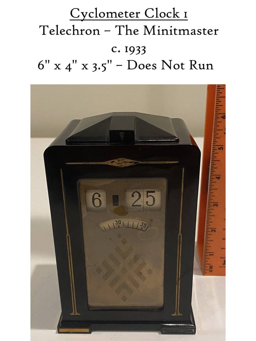 Telechron The Minitmaster Cyclometer Art Deco Bakelite Case Clock C ...