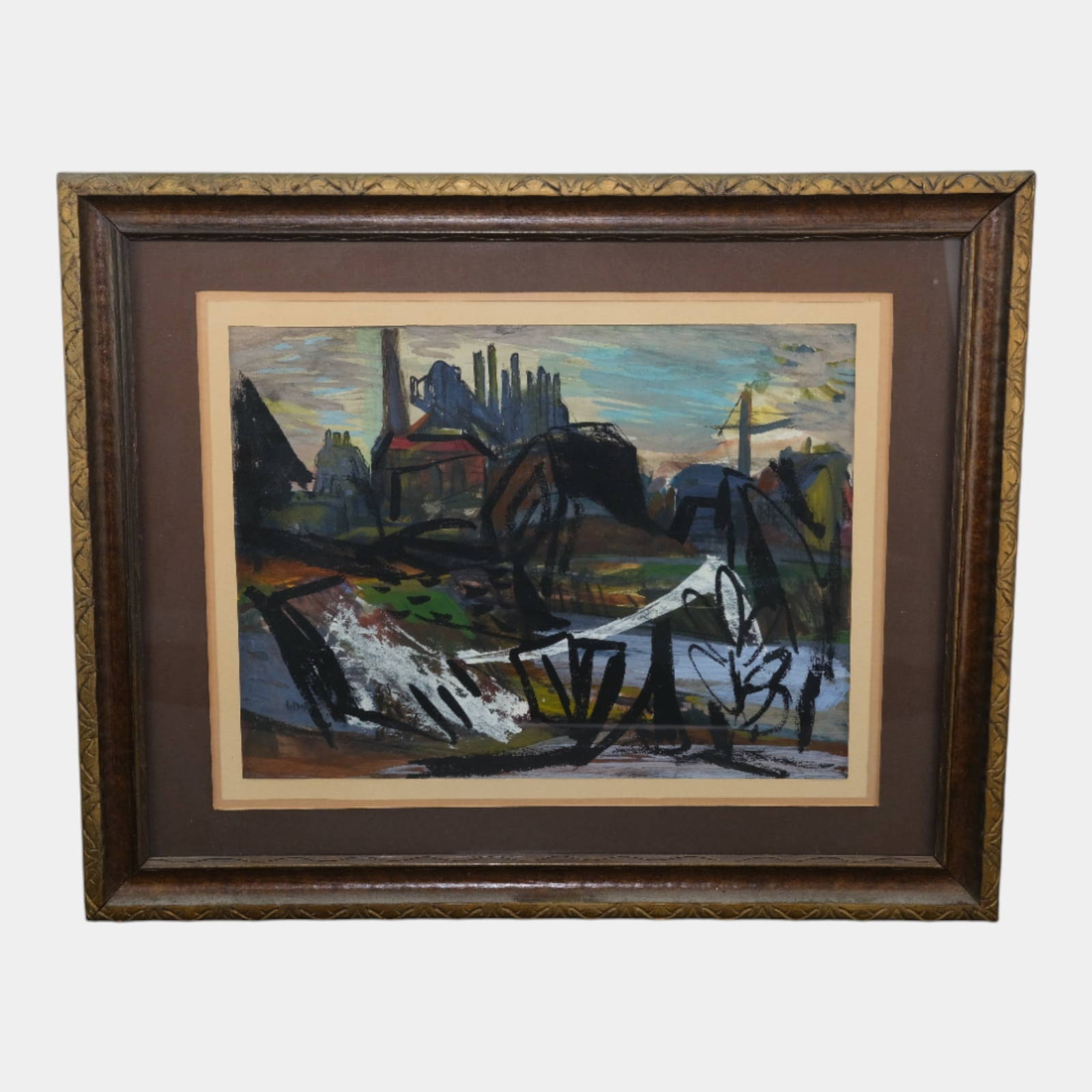 Josef Presser (1907-1967) Gouache Pastel Delaware Landscape Framed ...