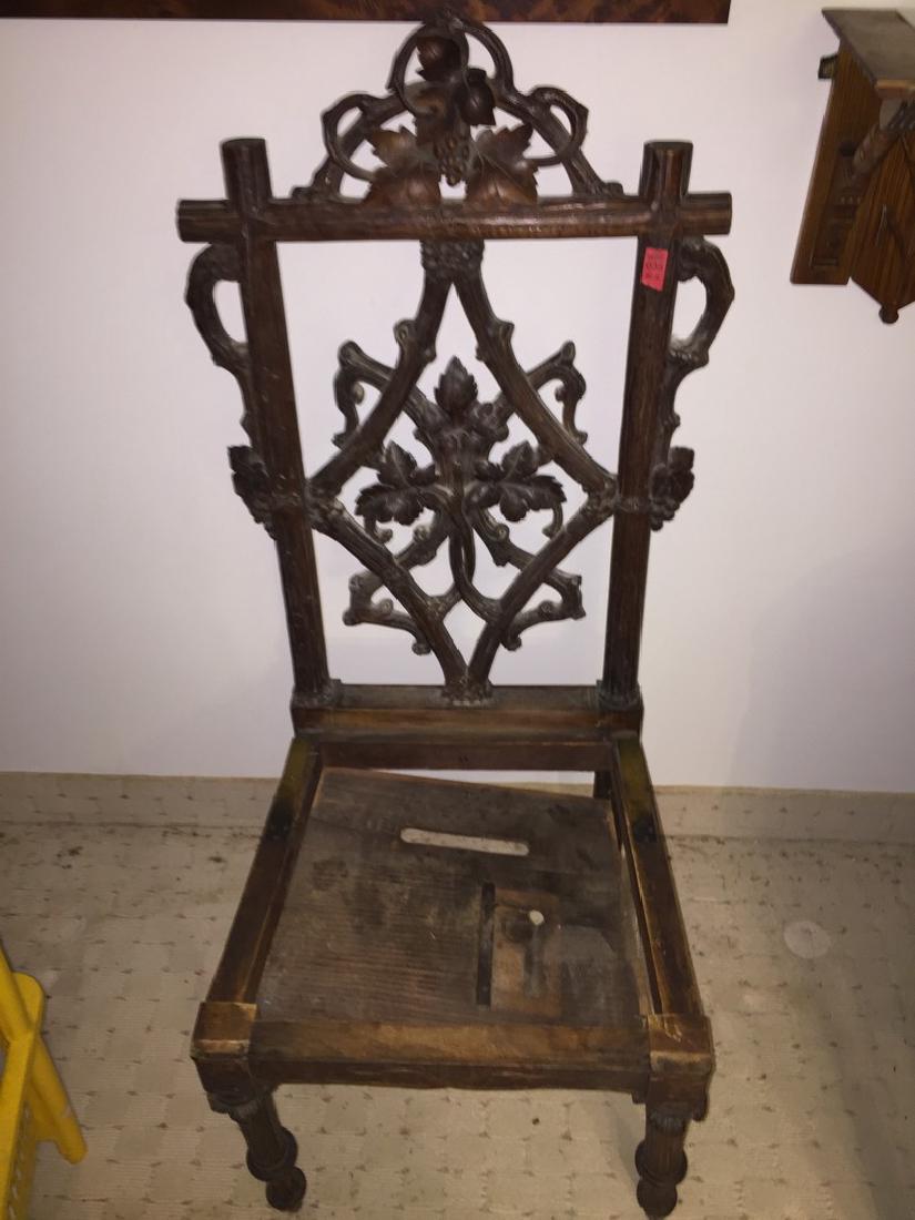 Black Forest carved chair