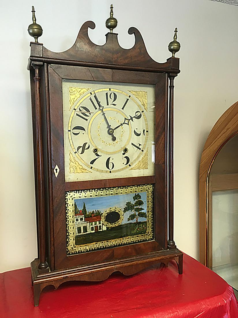 Bishop And Bradley Pillar And Scroll Clock