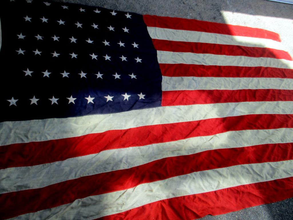 Large Antique American Flag, 46 Stars