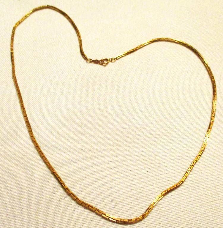 14k Box Link Style Neck Chain Auction