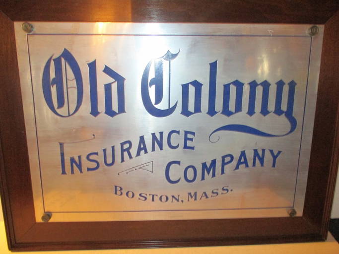 Vintage "old Colony Insurance Co " Sign