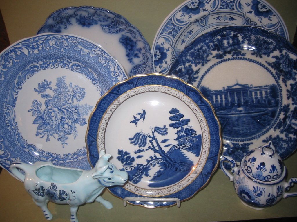 8 Pieces Of Misc. Blue And White China