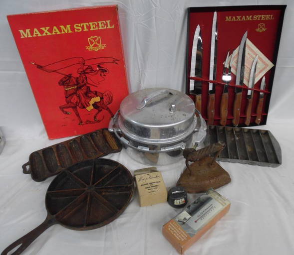 Vintage Kitchen Lot ~ Maxam Steel Cutlery Set In