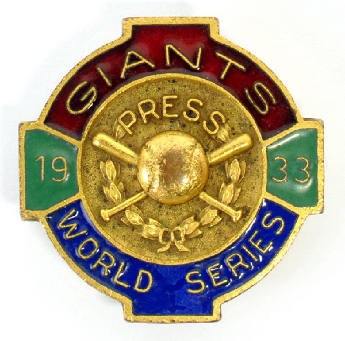 Original 1933 Ny Giants World Series Press Pin