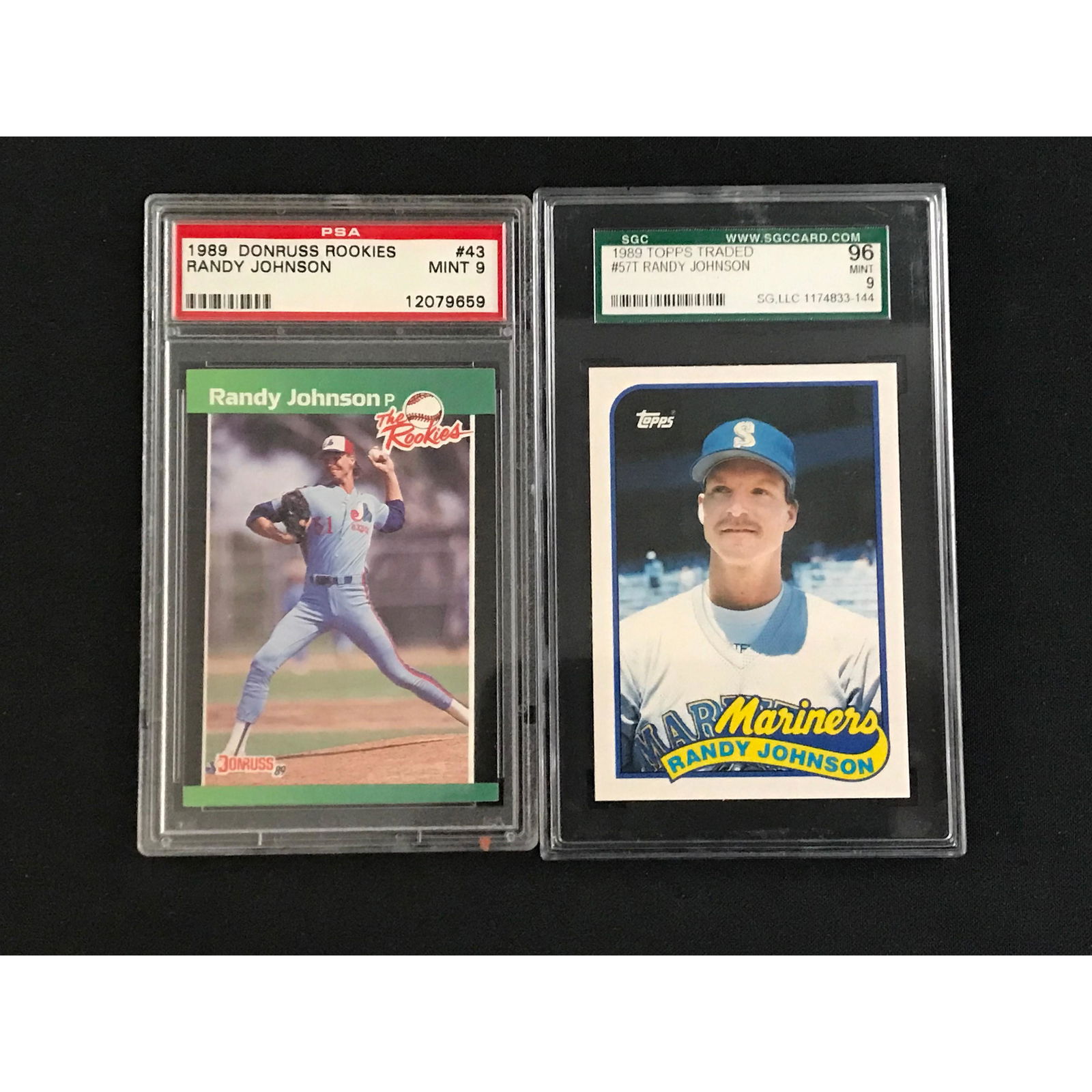 Pair Of Randy Johnson Graded Rookie Cards
