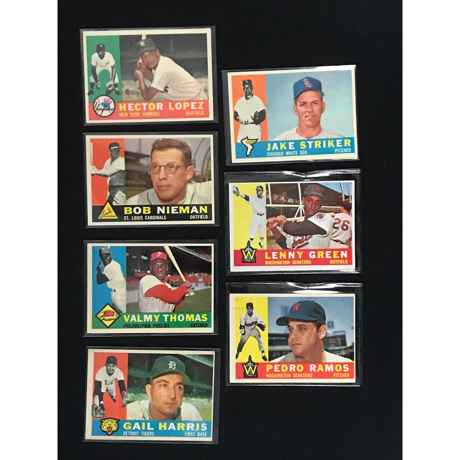 7 1960 Topps Baseball Cards